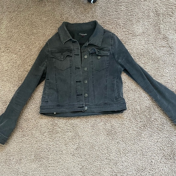 Vigoss | Jackets & Coats | Womens Vigoss Black Denim Jacket Fitted Good Condition | Poshmark